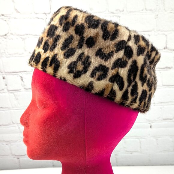 Vintage | Accessories | Vintage 6s Womens Leopard Print Pillbox Hat ...